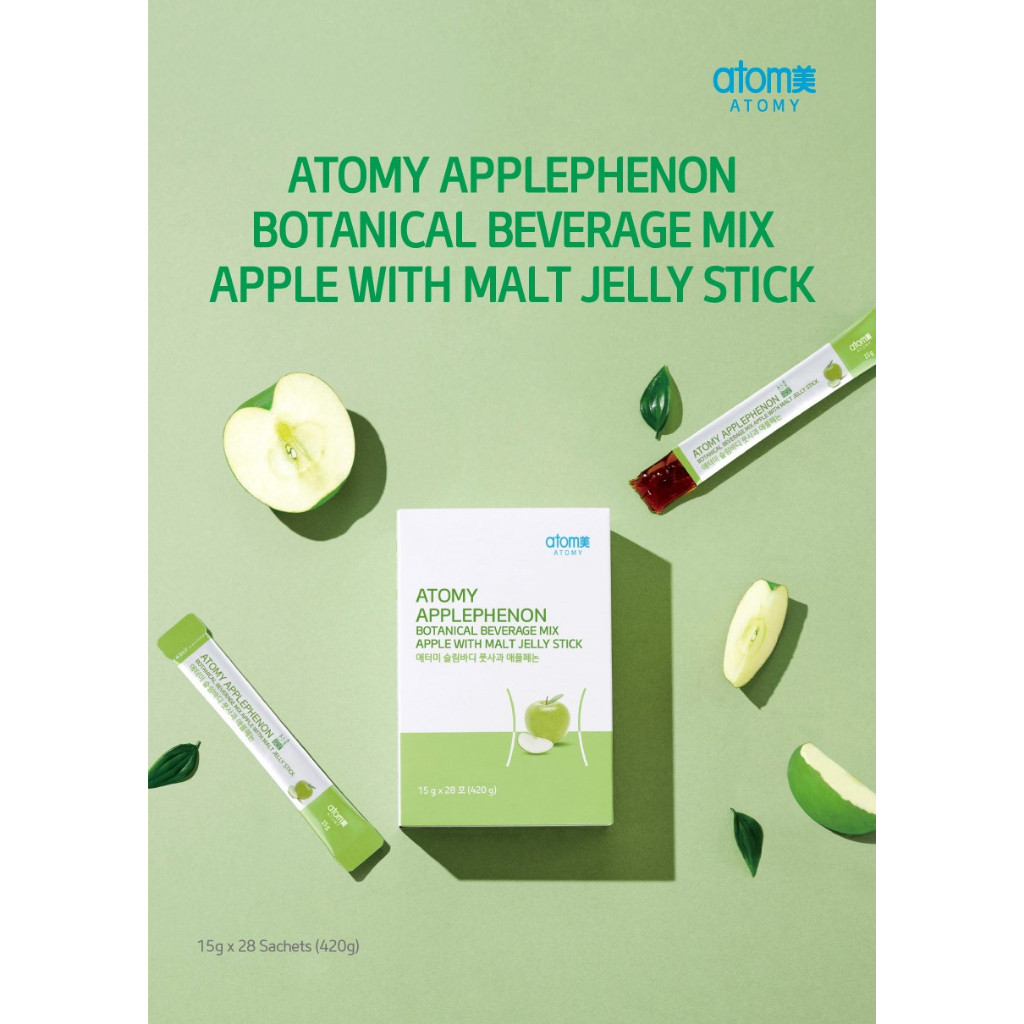 #100%ORIGINAL ATOMY SLIM BODY APPLEPHENON JELLY STICK 艾多美 青苹果多酚纤体果冻 ...