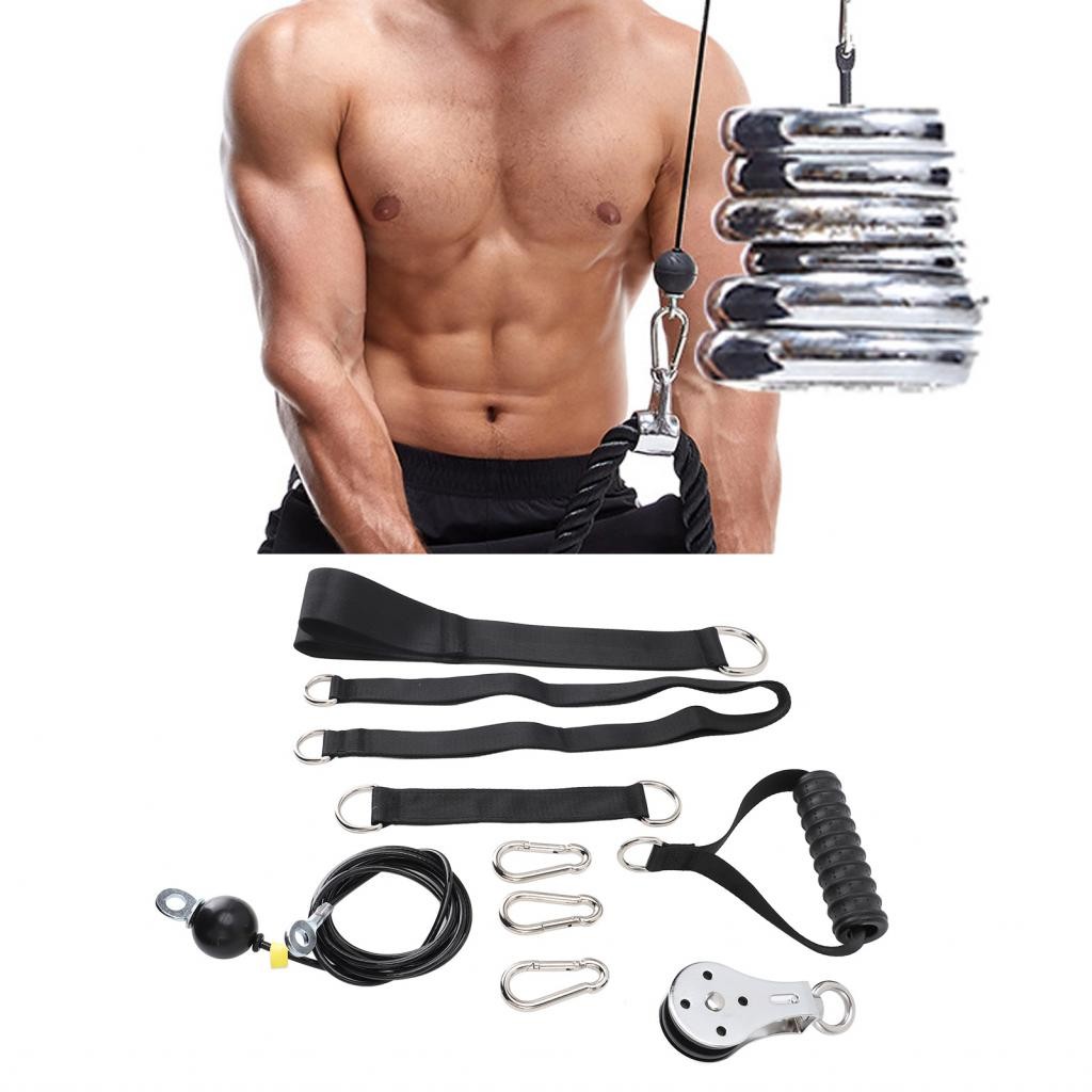 Triceps Pull Down Attachment 2m Wire Rope Pulley System for Home Gym ...
