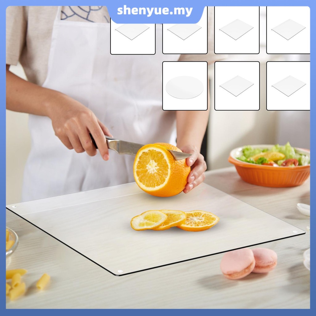 Acrylic Cutting Board Transparent Cutting Board with Lip Edge 40x45cm ...