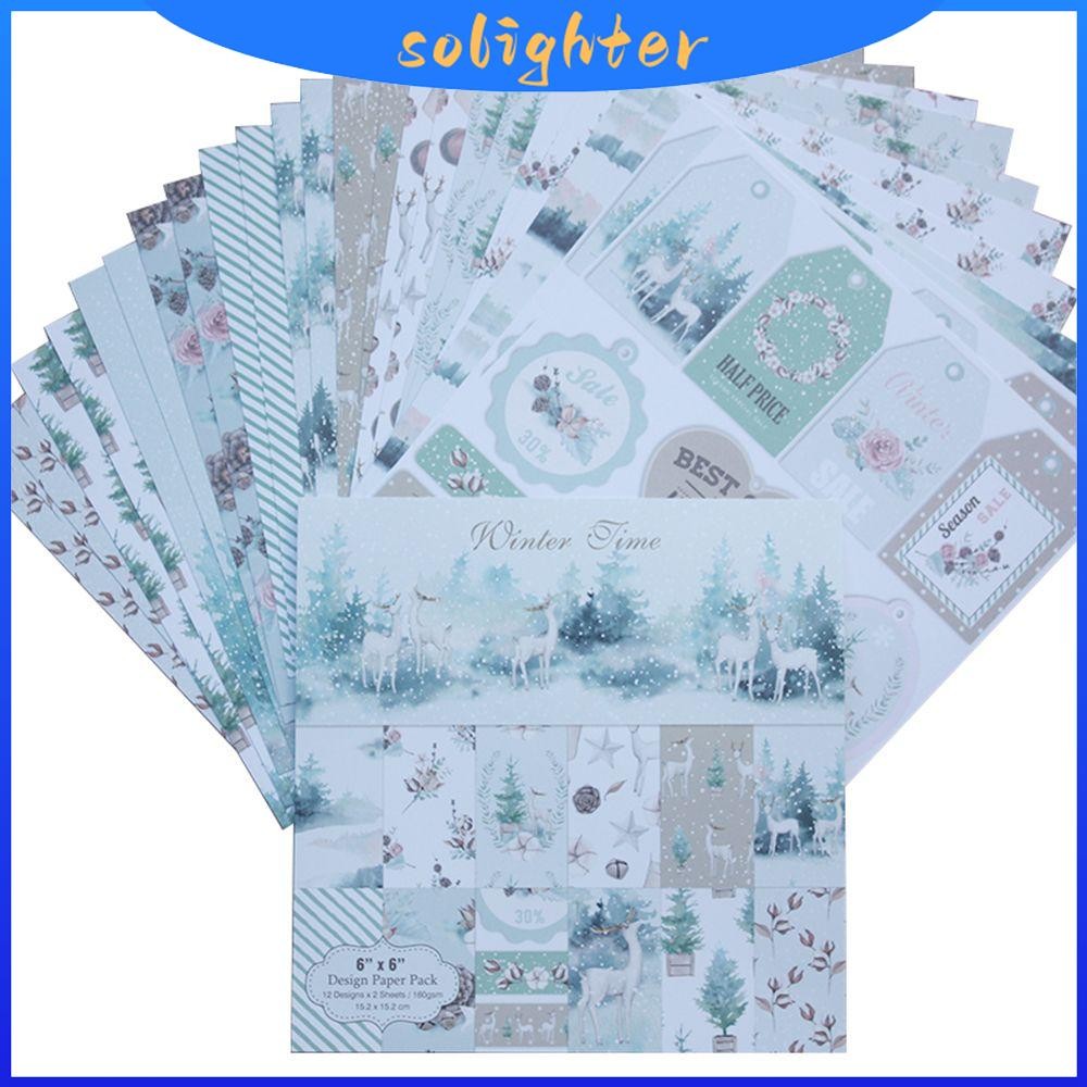 SOLIGHTER 24 Sheets 6"X6" Paper Pad Craft Handmade Origami DIY Material ...