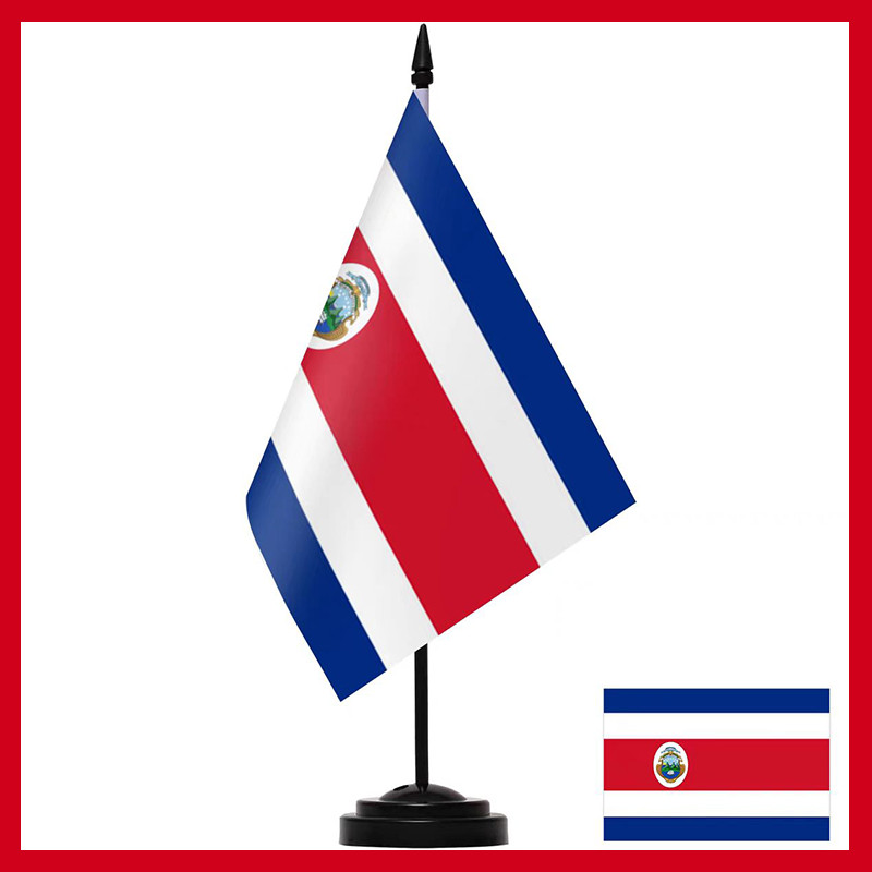 Costa Rican Deluxe desk flag desktop set Flag of Costa Rica | Shopee ...