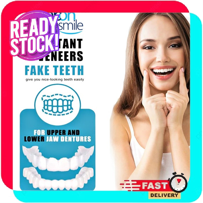 Snap On Tooth Cover False Teeth Upper & Lower Dental Veneers Dentures ...