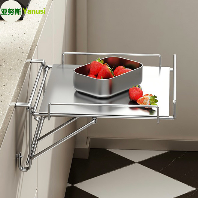 Stainless Steel Auxiliary Table Board Foldable Countertop Shelf Kitchen ...
