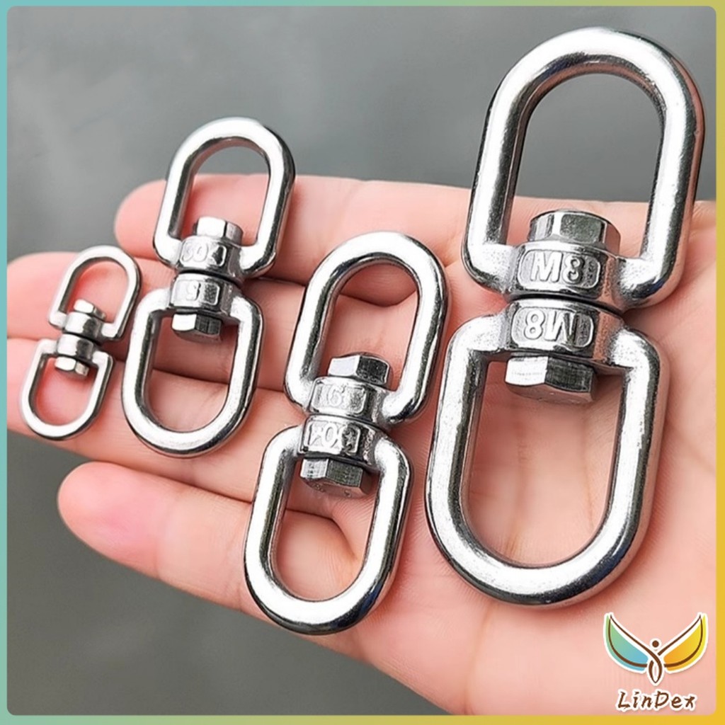 LD Stainless Steel Swivel Double Loops Hook Connector Two Ended Ring ...