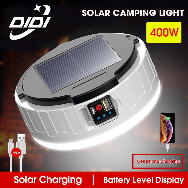 DIDI 400W Lampu Pasar Malam Solar LED Lamp Portable Emergency Night ...