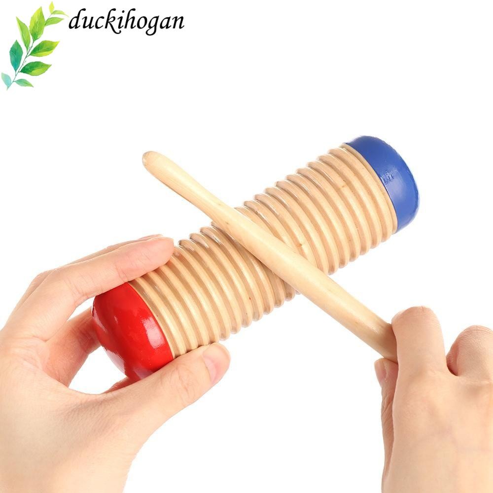 DUCKIHOGAN Wooden Guiro Portable Rhythm Toy Tapping Mallet Musical ...