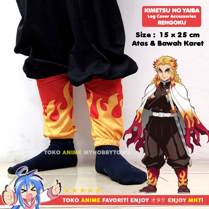 Leg Cover Anime Kimetsu no Yaiba Demon Slayer Renkoku Kyojuro Cosplay ...