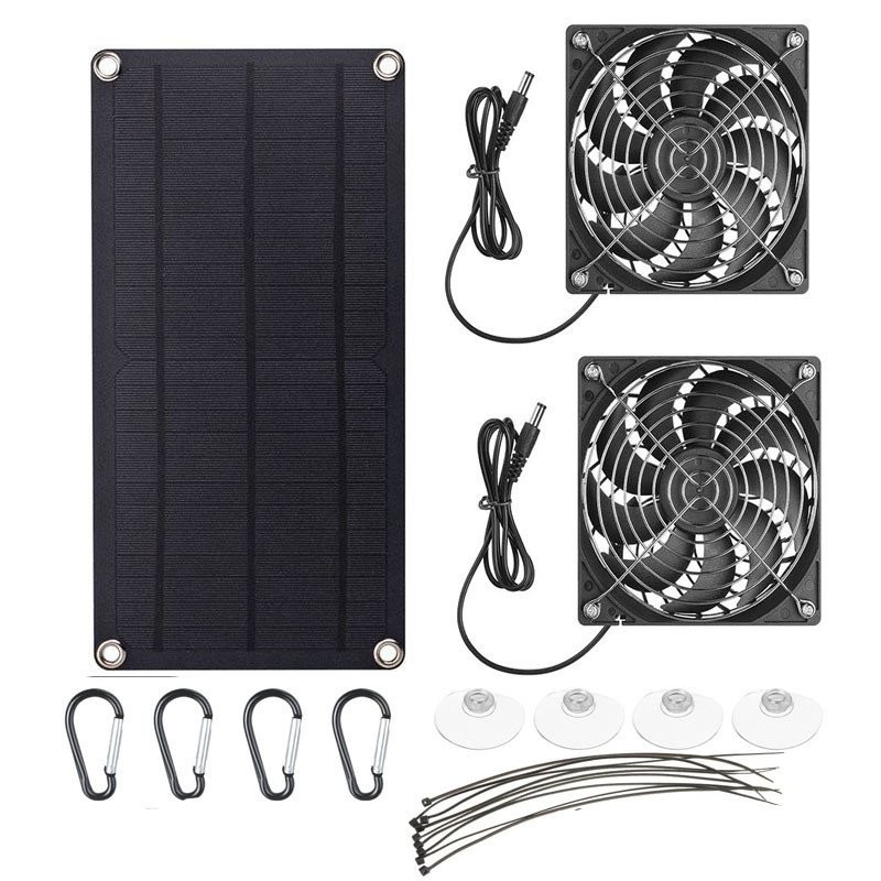 Kipas ekzos tenaga solar kristal tunggal 10W mini kipas ekzos binatang ...