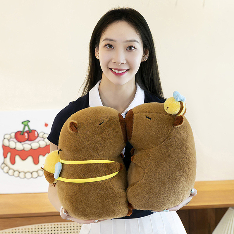 [MMBB] 30/40cm Cute Bee Capybara Plush Toy Fluffy Soft Capybara Plush ...