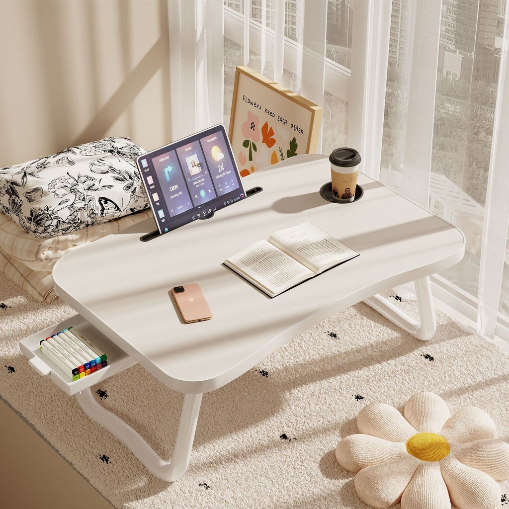 Bed Small Table Foldable Laptop Desk Dormitory Upper Bunk Lazy Table Simple Student Study Desk ...