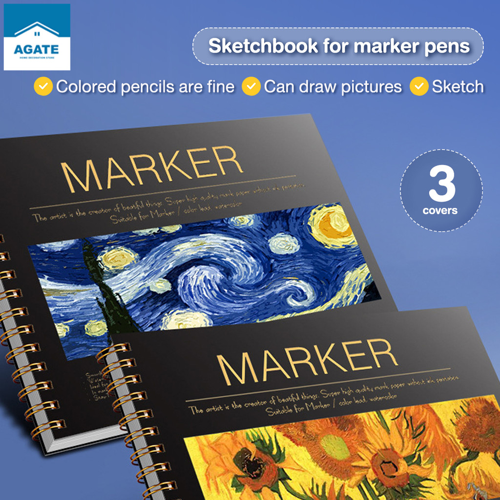 Marker pen drawing book Thicking paper Diary Sketch Book Sketchbook ...