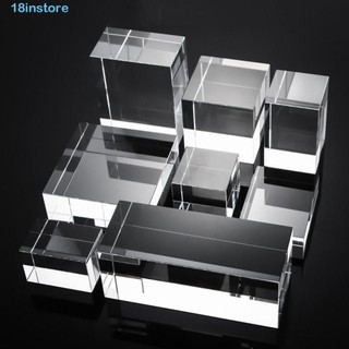 INSTORE Acrylic Cube Display Stand Block, Solid K9 Crystal Jewelry Display Riser Stands ...