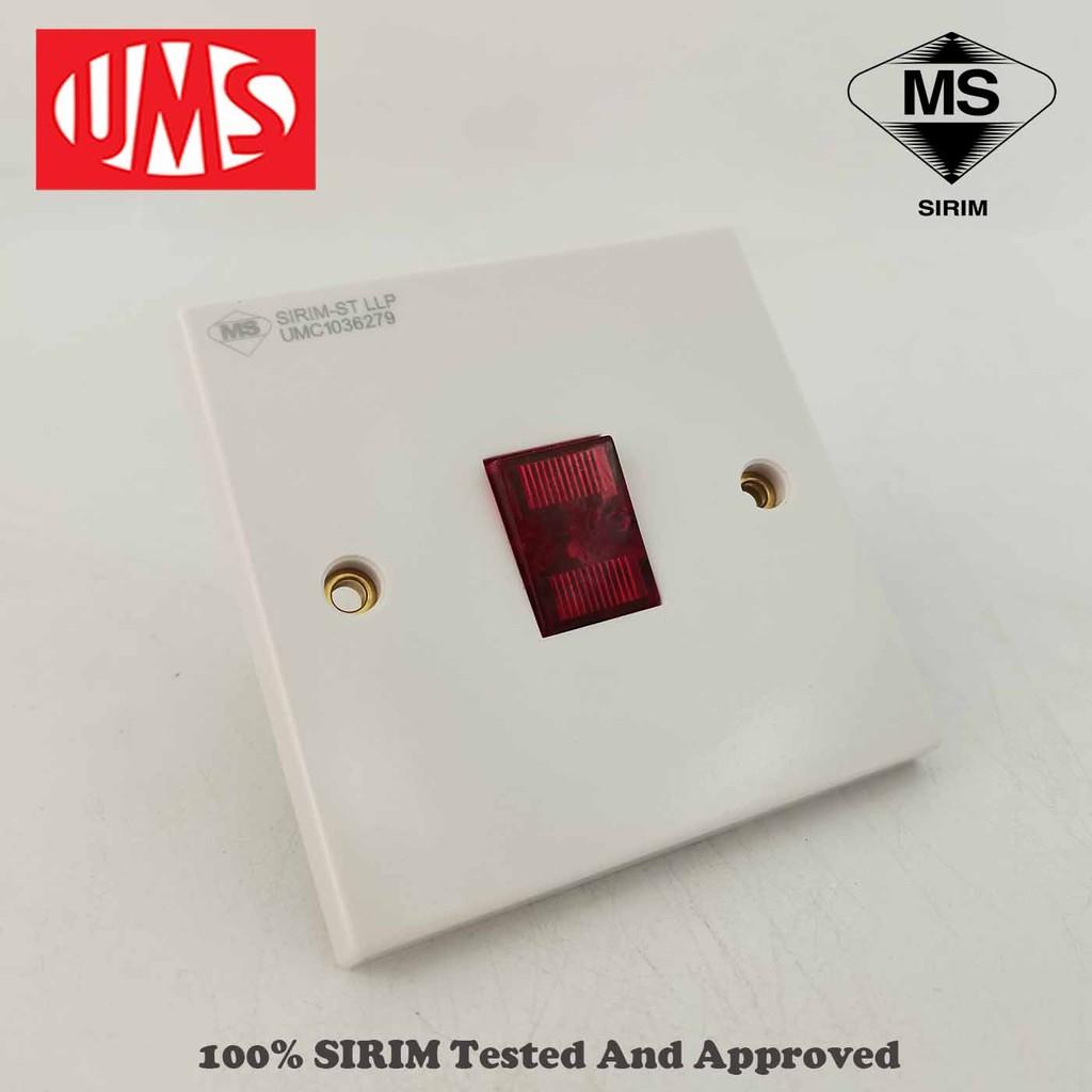 Durable UMS 20A Double Pole Switch With Neon For Water Heater And Air Conditioner | Shopee Malaysia
