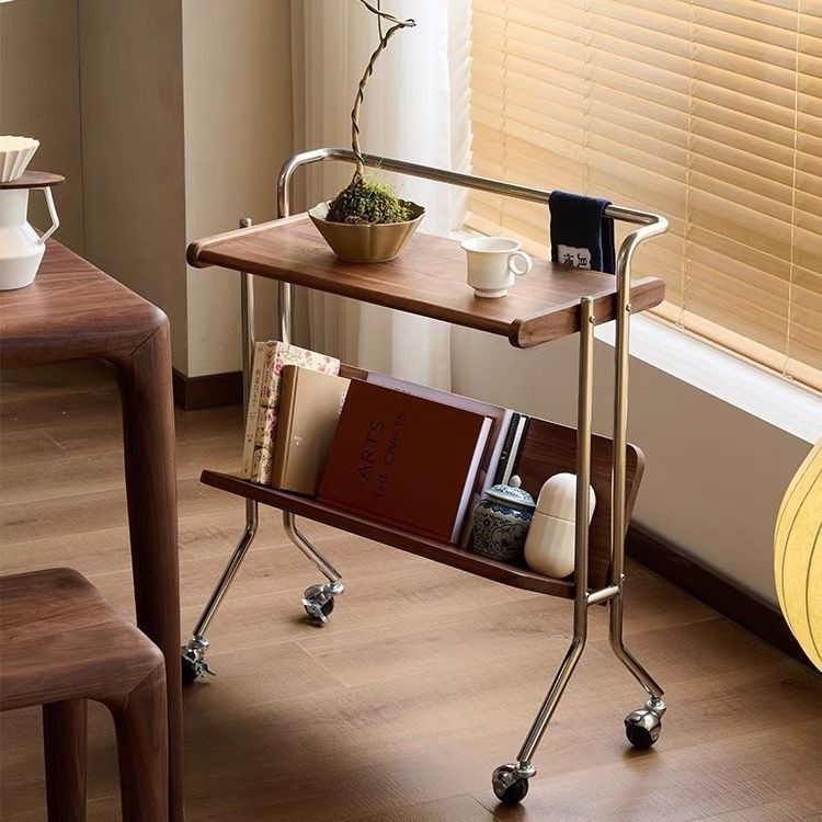 Medieval movable trolley, sofa, living room, retro solid wood coffee ...