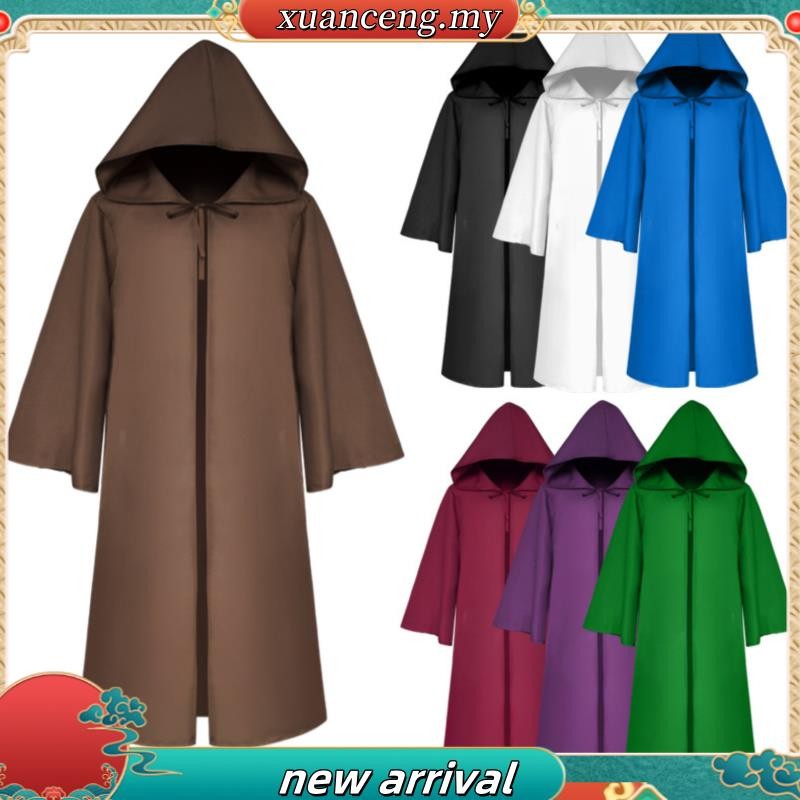 Star Wars Cosplay Costume Jedi Warrior Hooded Cloak Cape Robe Halloween ...