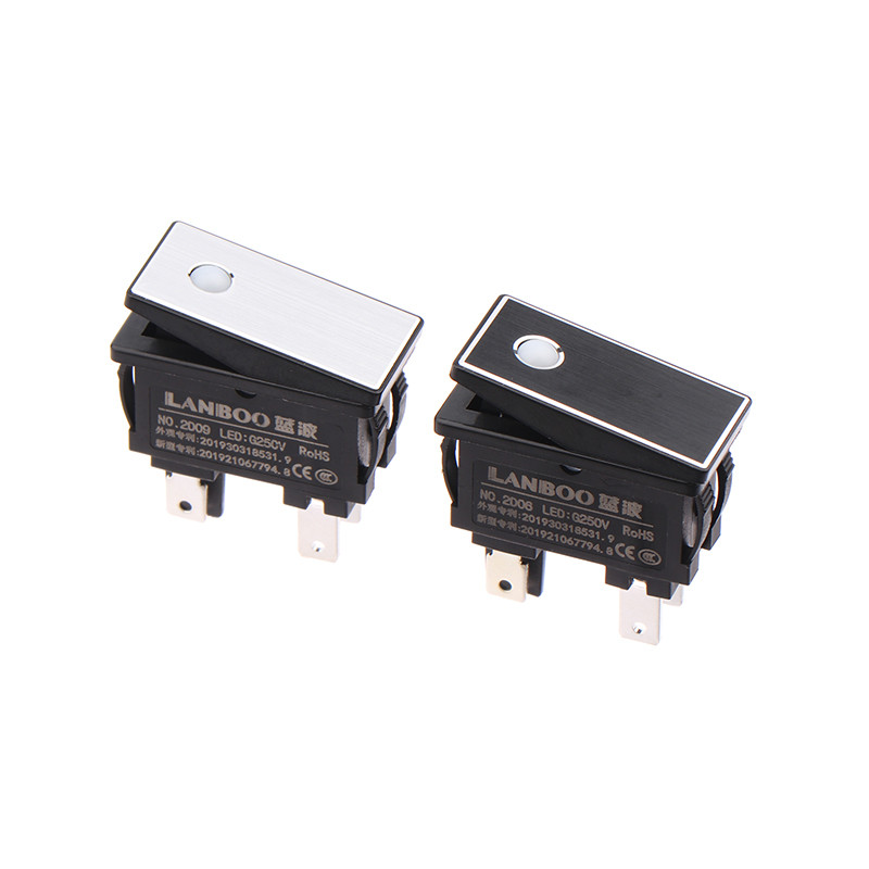 [ndr] 1PC 220V Marine LED Metal Rocker Switch With Dot Light KCD3 ...