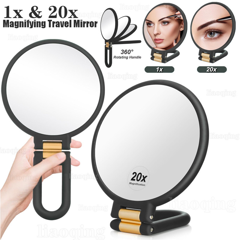 Magnifying Handheld Mirror Double Sided with 1x 20x Magnification ...