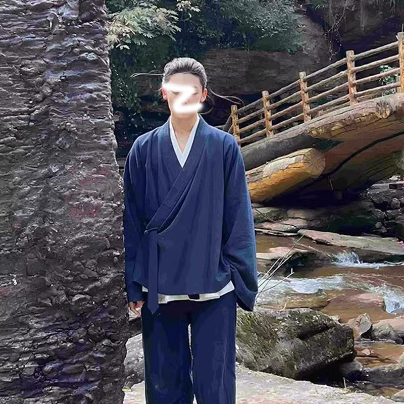 Wang Ye Tao Robe New Chinese Men's Chinese Style Shirt Wudang Hanfu ...