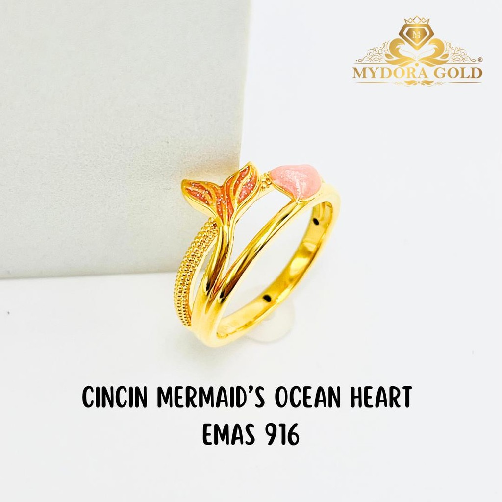 MYDORA Cincin Mermaid’s Ocean Heart (5G) l EMAS 916/22K | Shopee Malaysia