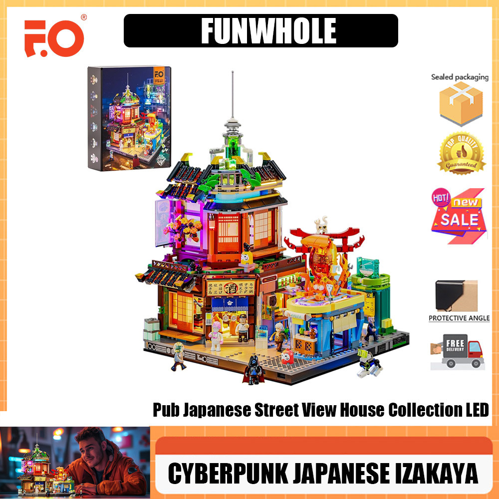 FUNWHOLE CYBERPUNK JAPANESE IZAKAYA Lighting-Building-Bricks Set - Cyberpunk Neon City Future ...