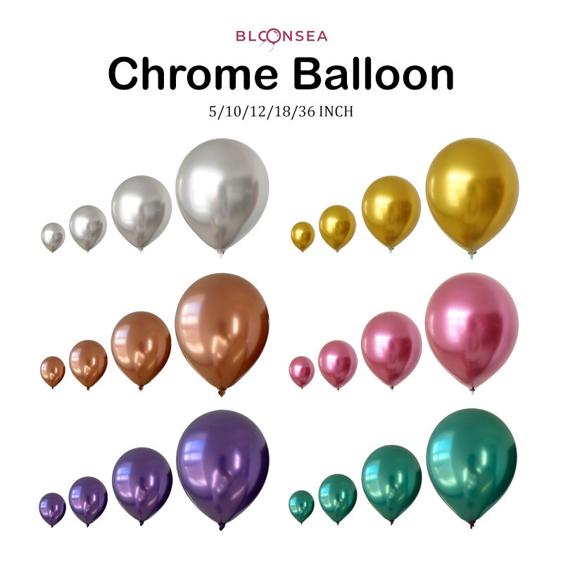 5/10/12/18/36 Inch Chrome Latex Balloon Arch Crome Balloons Metallic ...