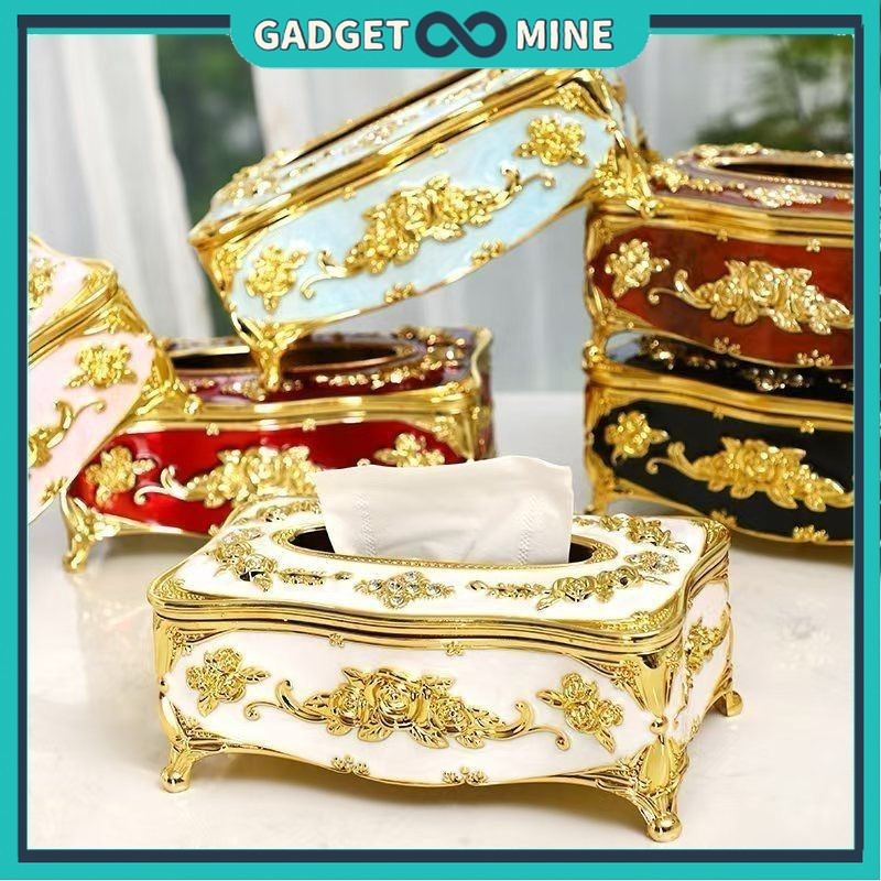Luxury European Style Tissue Box Cover Fashion Finishing Box Bedroom ...