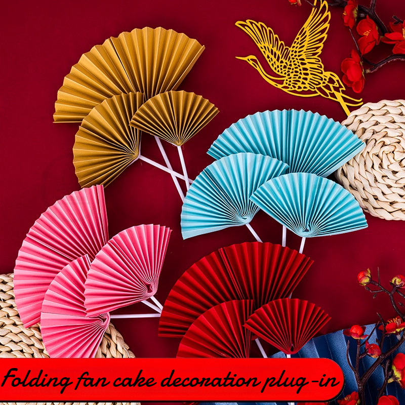 Chinese style semi-circular folding fan sunflower birthday cake ...