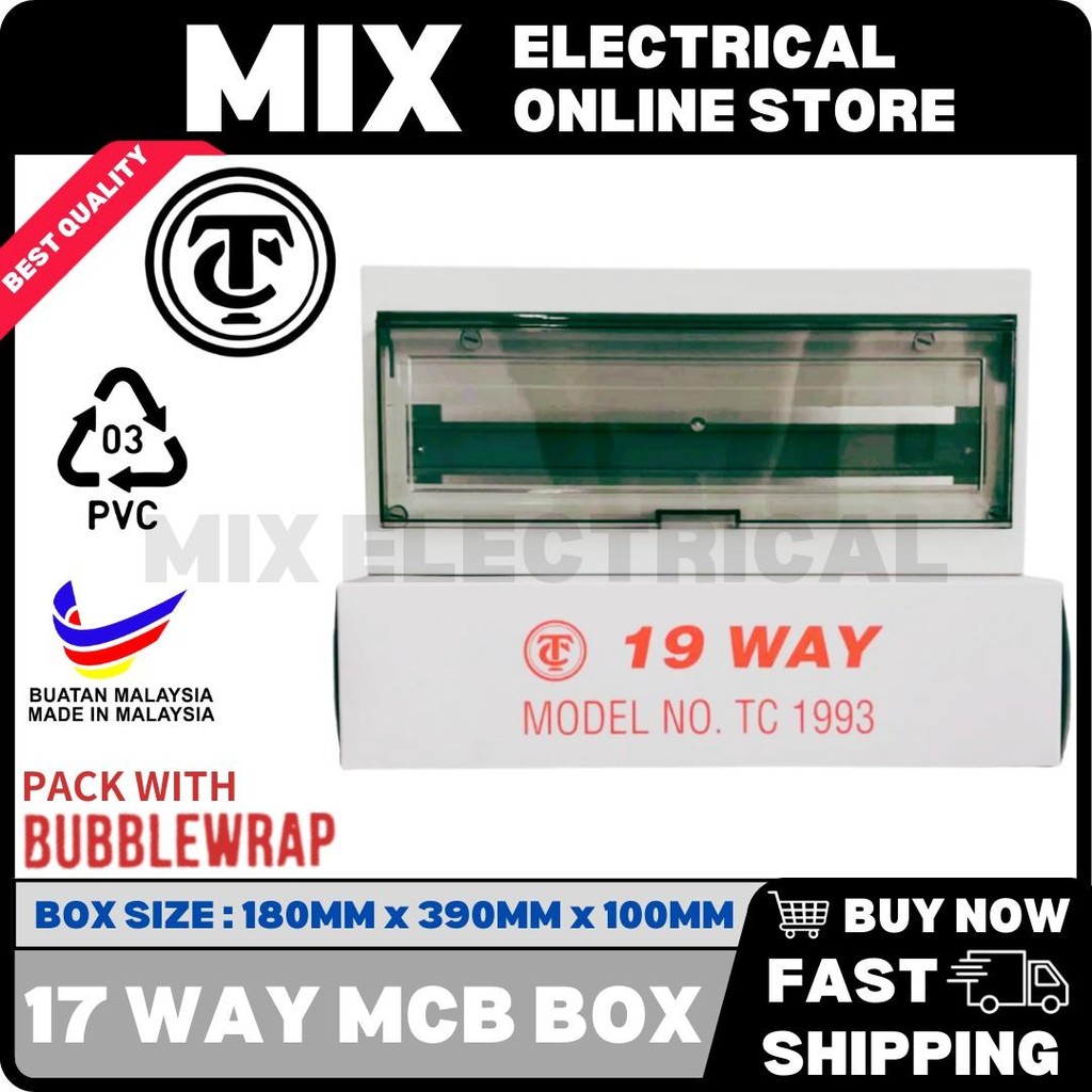 21 Way TC Surface PVC MCB DB BOX / Consumer Unit / Consumer Box ...