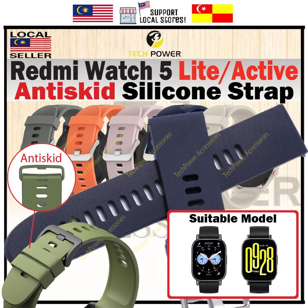 Xiaomi Redmi Watch 5 Lite / 5 Active Strap Antiskid Silicone Strap ,Tali Jam Mi Watch 5 Redmi ...