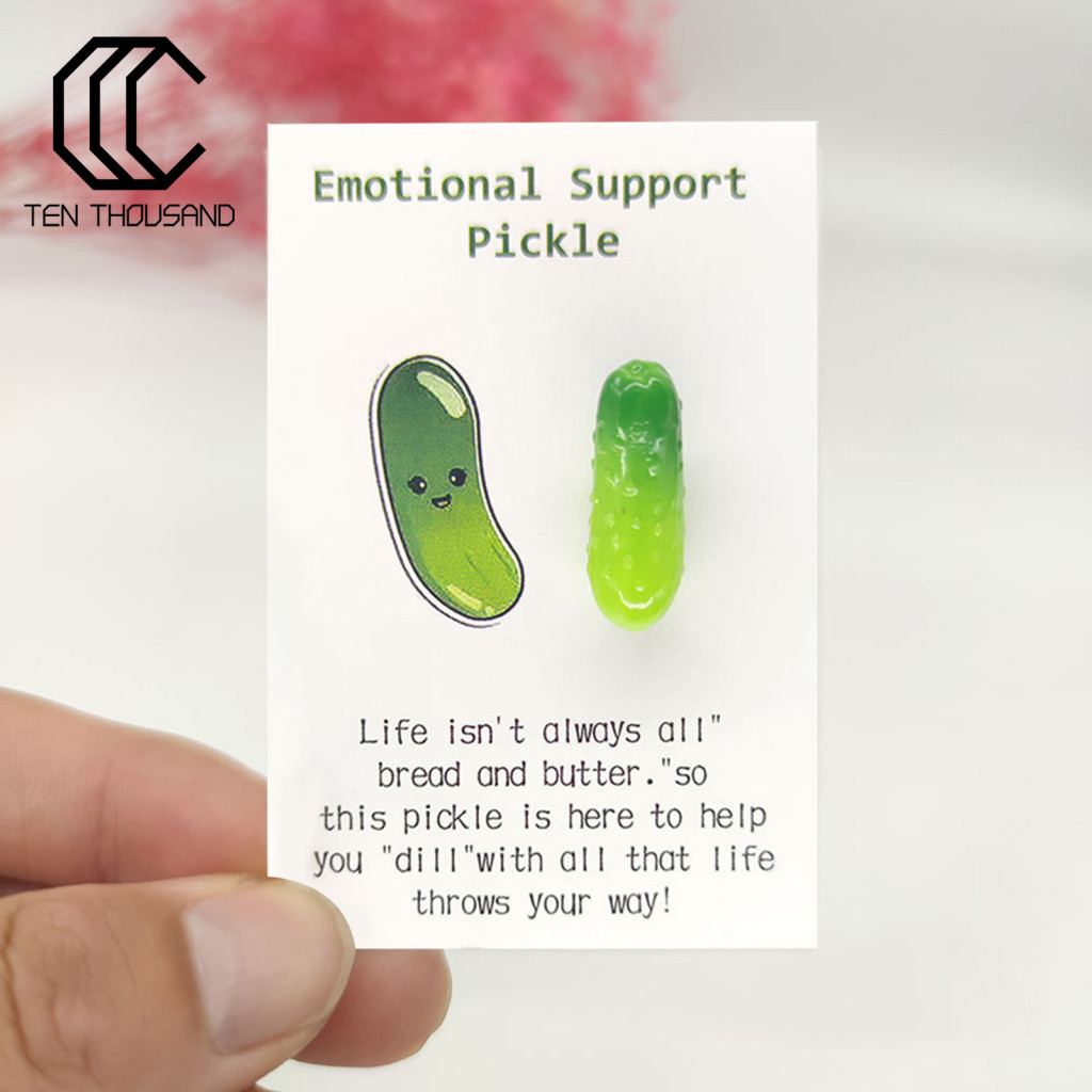 Smile-inducing Hug Card Positive Message Card Adorable Pickle Pocket ...