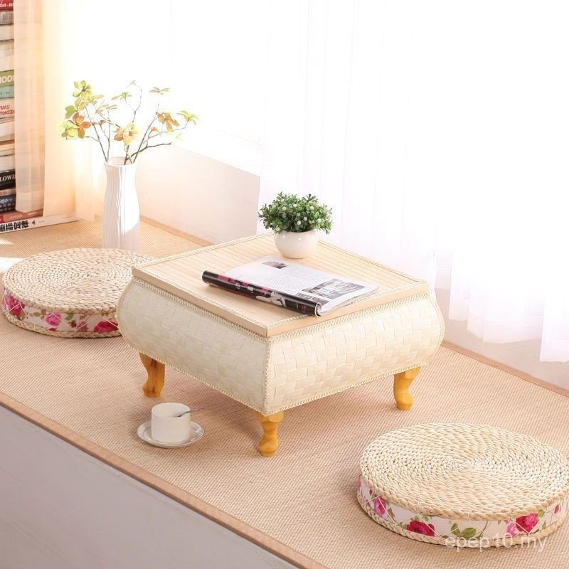 Bay Window Table Can Store Bamboo Weaving Mini Small Table Bay Window ...