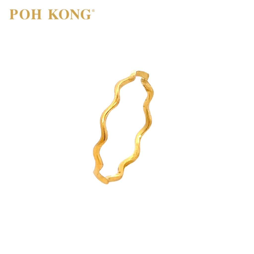 POH KONG 916/22K Yellow Gold Wave Ring | Shopee Malaysia
