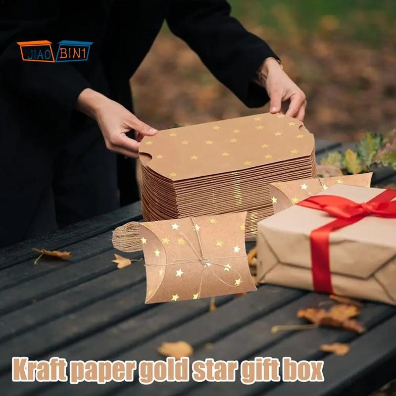 Paper Chocolate Boxes Empty Pillow Shape Paper Candy Packaging Box Gold ...