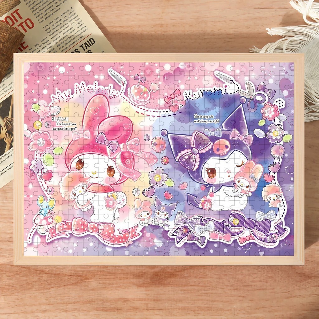 Kuromi puzzle toys with frame jigsaw stickers Cartoon decorative ...
