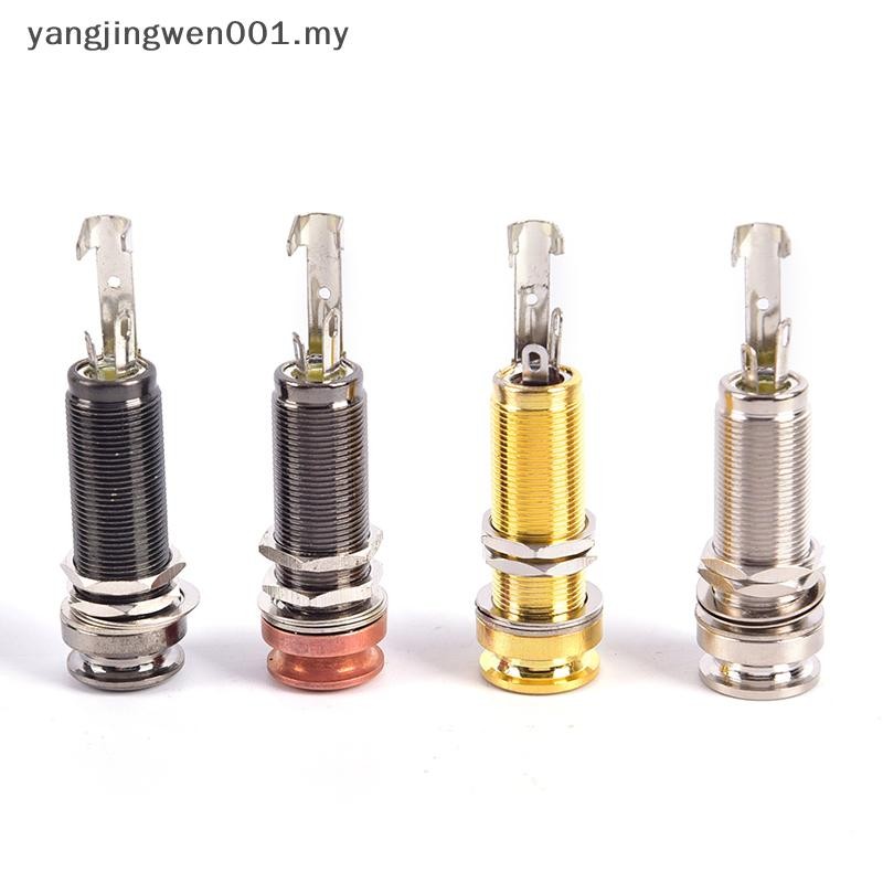 YANGWEN 1pc Brass Electric Guitar Bass Input/Output Mono Long Threaded ...