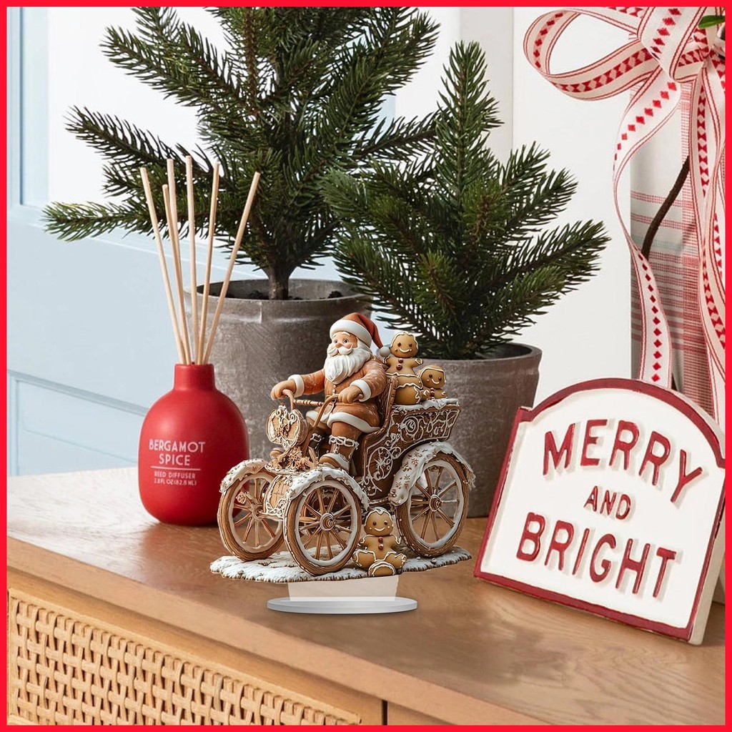 Santa Claus Statue 2D Acrylic Santa Statue Riding Sleigh With ...