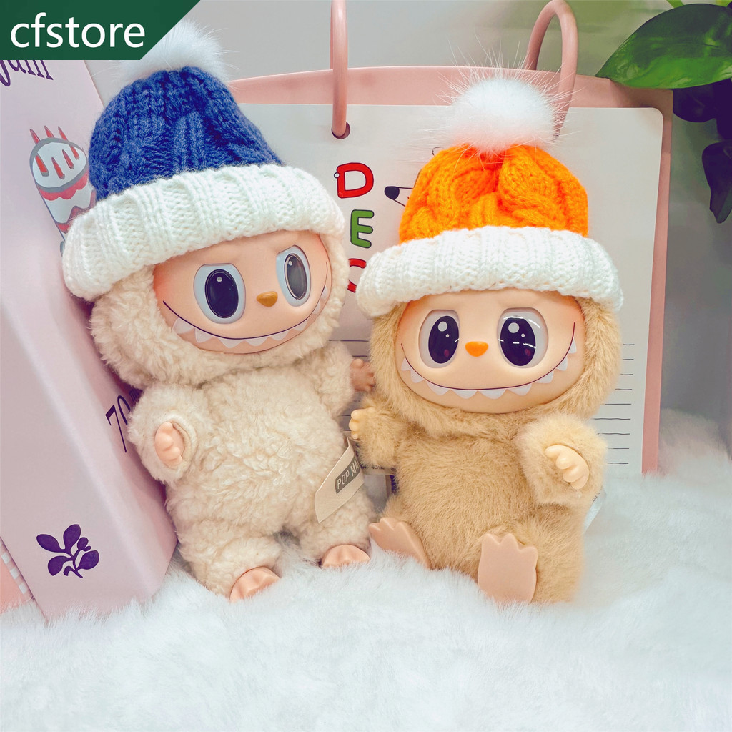 For 17Cm labubu hat doll labubu knitted christmas hat winter ...