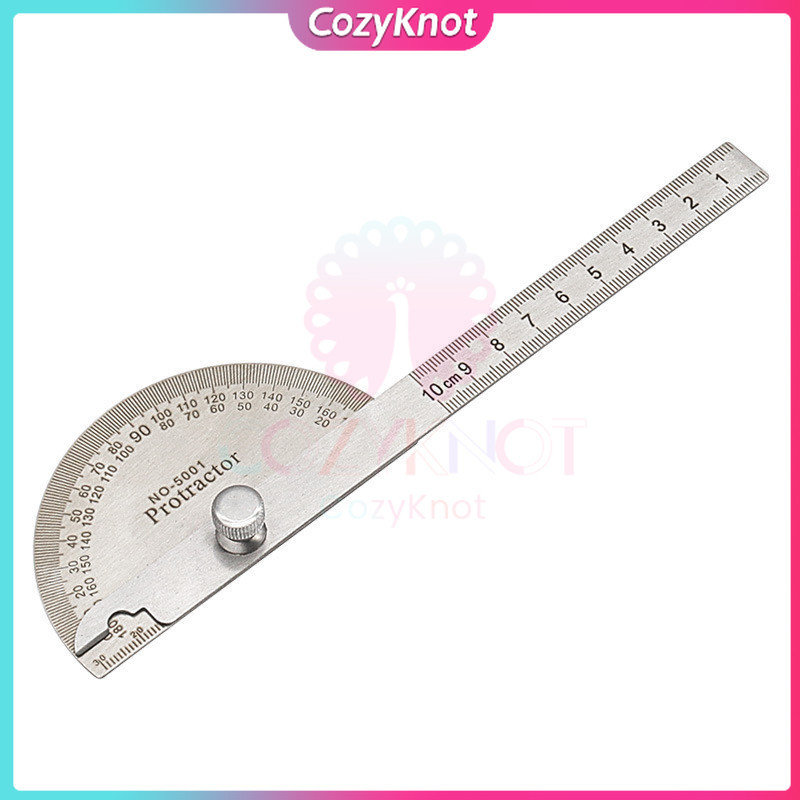 CKT Stainless Steel Protractor Adjustable Roundhead Ruler 180 Degree ...