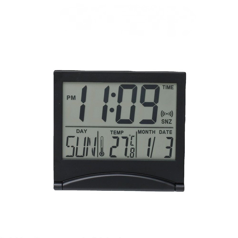Digital Travel Alarm Clock Foldable Calendar Temperature Timer LCD ...