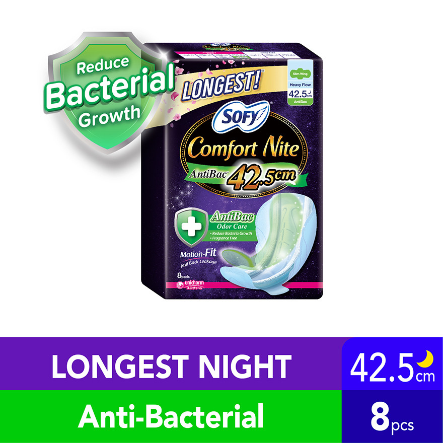SOFY Comfort Nite Antibac Slim Wing 42.5cm 8's | Shopee Malaysia