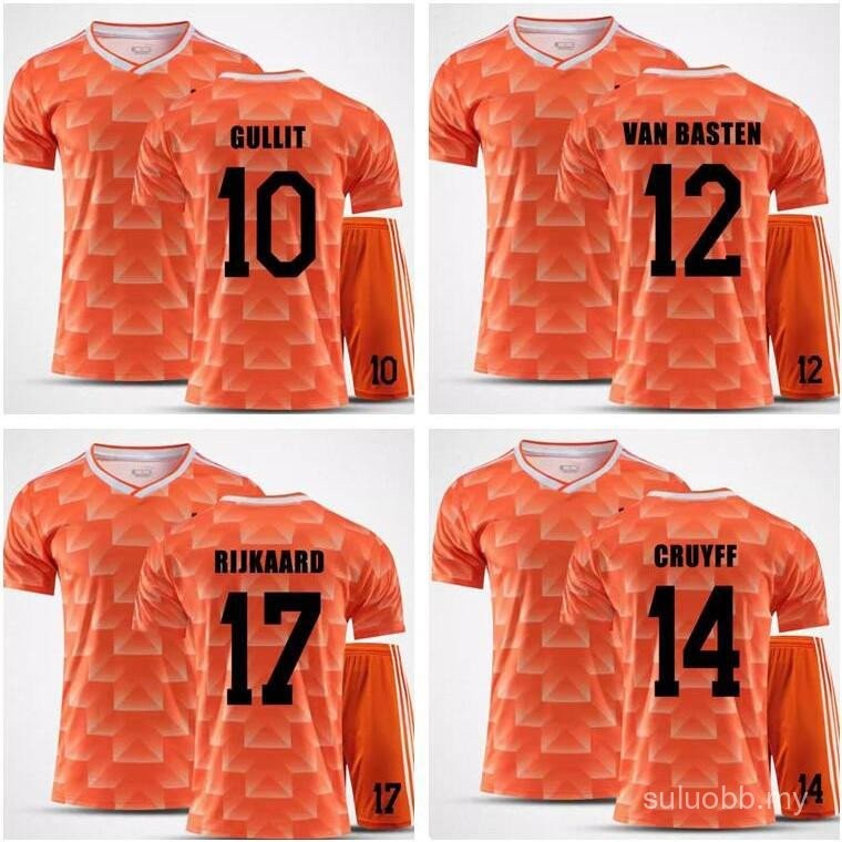 1988 Netherlands Home Retro Soccer Jersey Holland Football Men kids kit ...