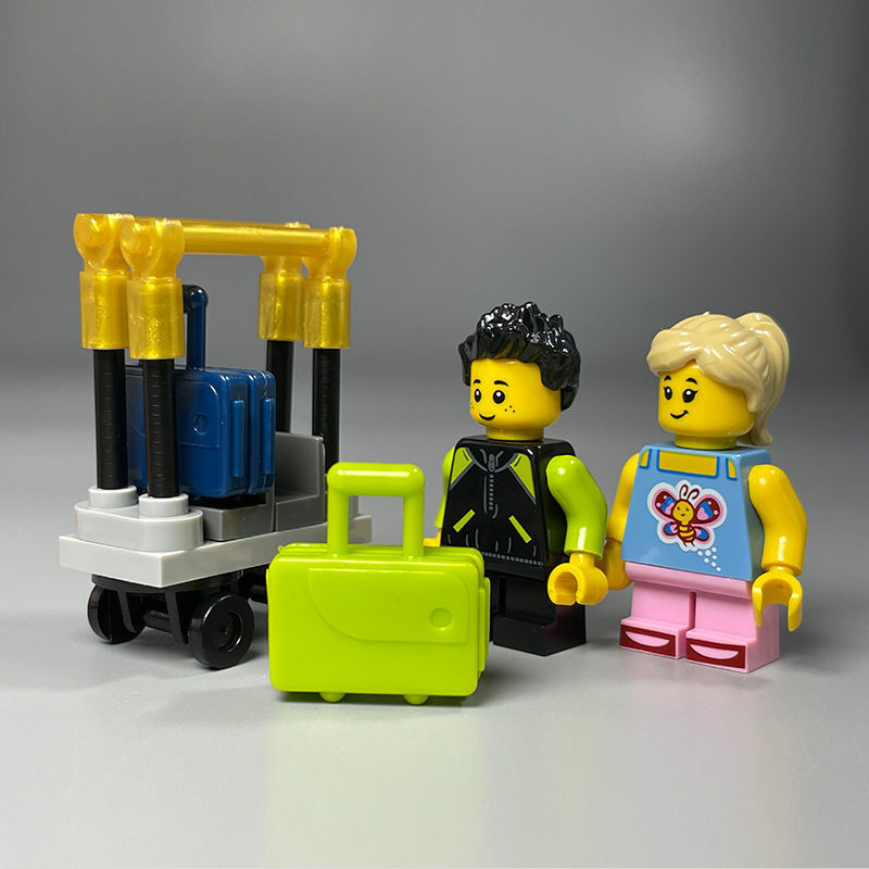 Moc Insert Building Block Toys Resort Hotel Luggage Trolley Backpack ...