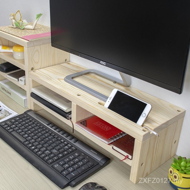 Keyboard Storage Desktop Solid Wood Monitor Screen Neck Protection ...