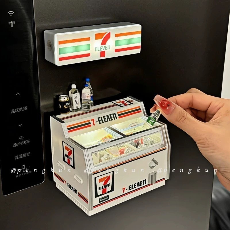 7-11 Mini Fridge Magnet - 3D LED Glowing Convenience Store Model, Super ...