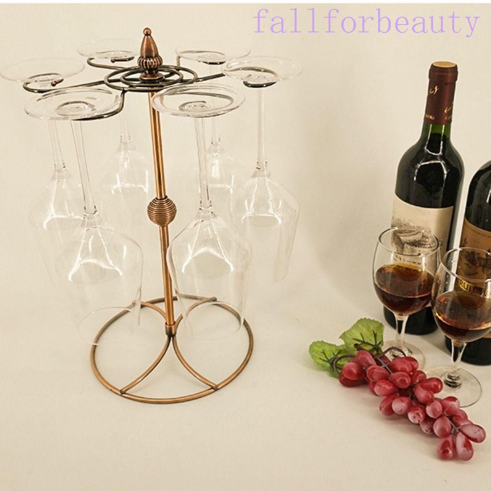 FALLFORBEAUTY Goblet Holder, 6 Hooks Free Standing Wine Glass Cup Rack ...