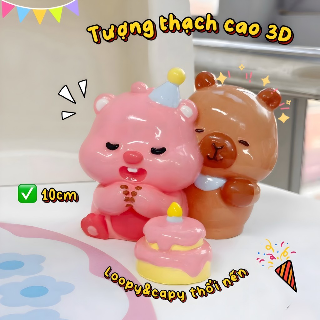 Colored plaster statue of Capybara Loopy small size cartoon character ...