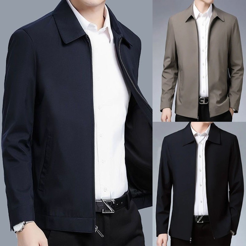 Casual Men's Bomber Jacket Zipper Front, Utility Pockets, and Wind ...