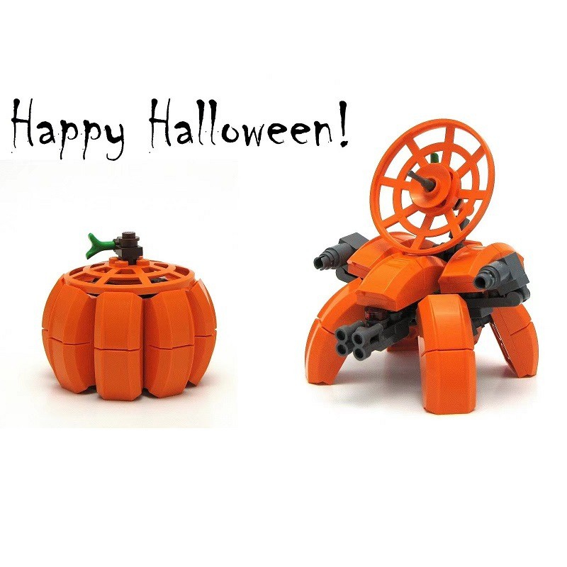 Transforming Robot Pumpkin Combat Block Form Compatible with Lego MOC ...