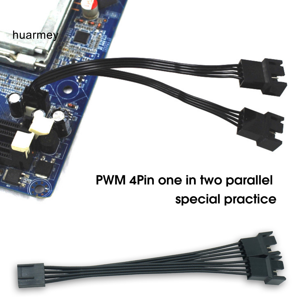 HUARMEY Replacement PWM Fan Extension Cable for PC 1 to 2 4 Pin PWM Fan ...