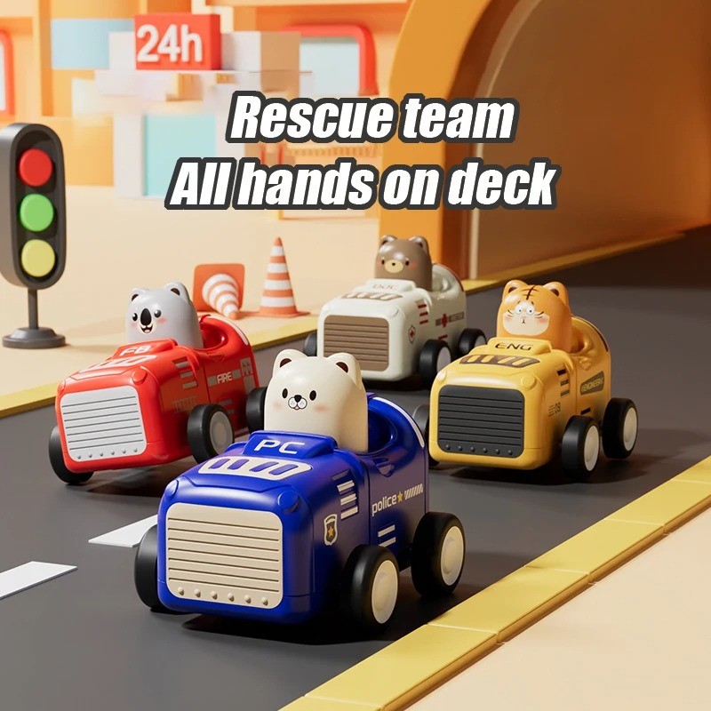 Press inertia pull back toy car children's puzzle fun cartoon cute ...